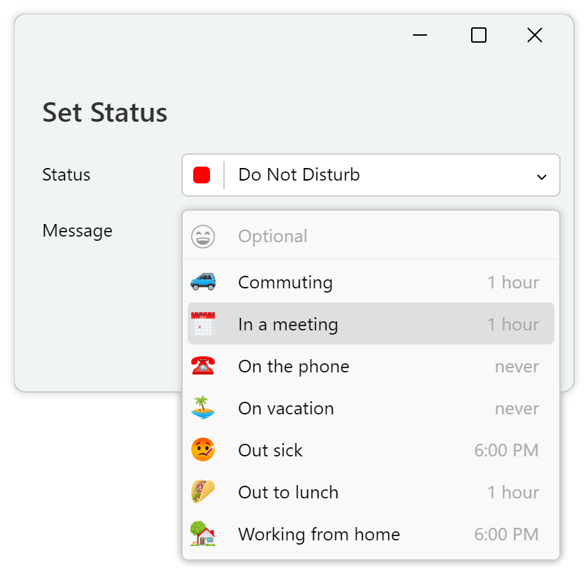Tracking employee statuses on IM
