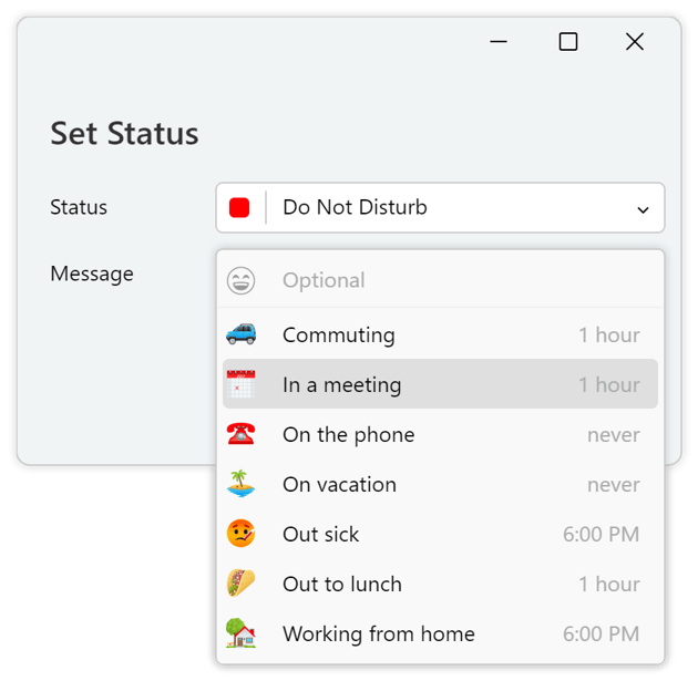 Tracking employee statuses on IM